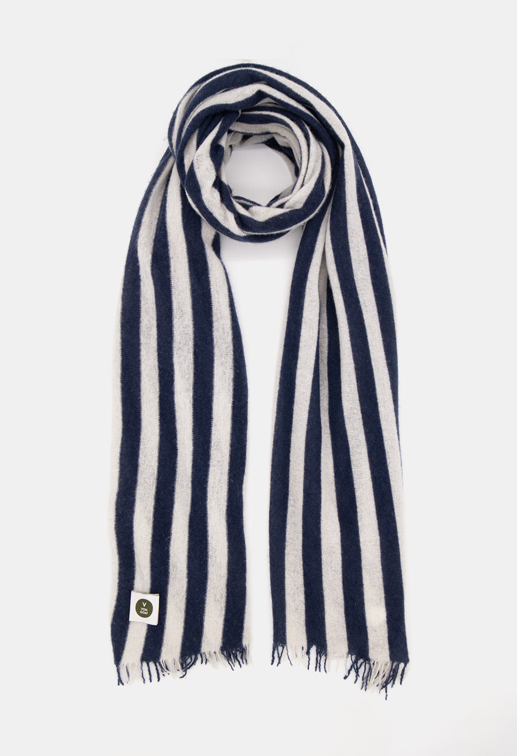 SCARF BRIGHT WHITE/DARK NAVY – V VON GOAT